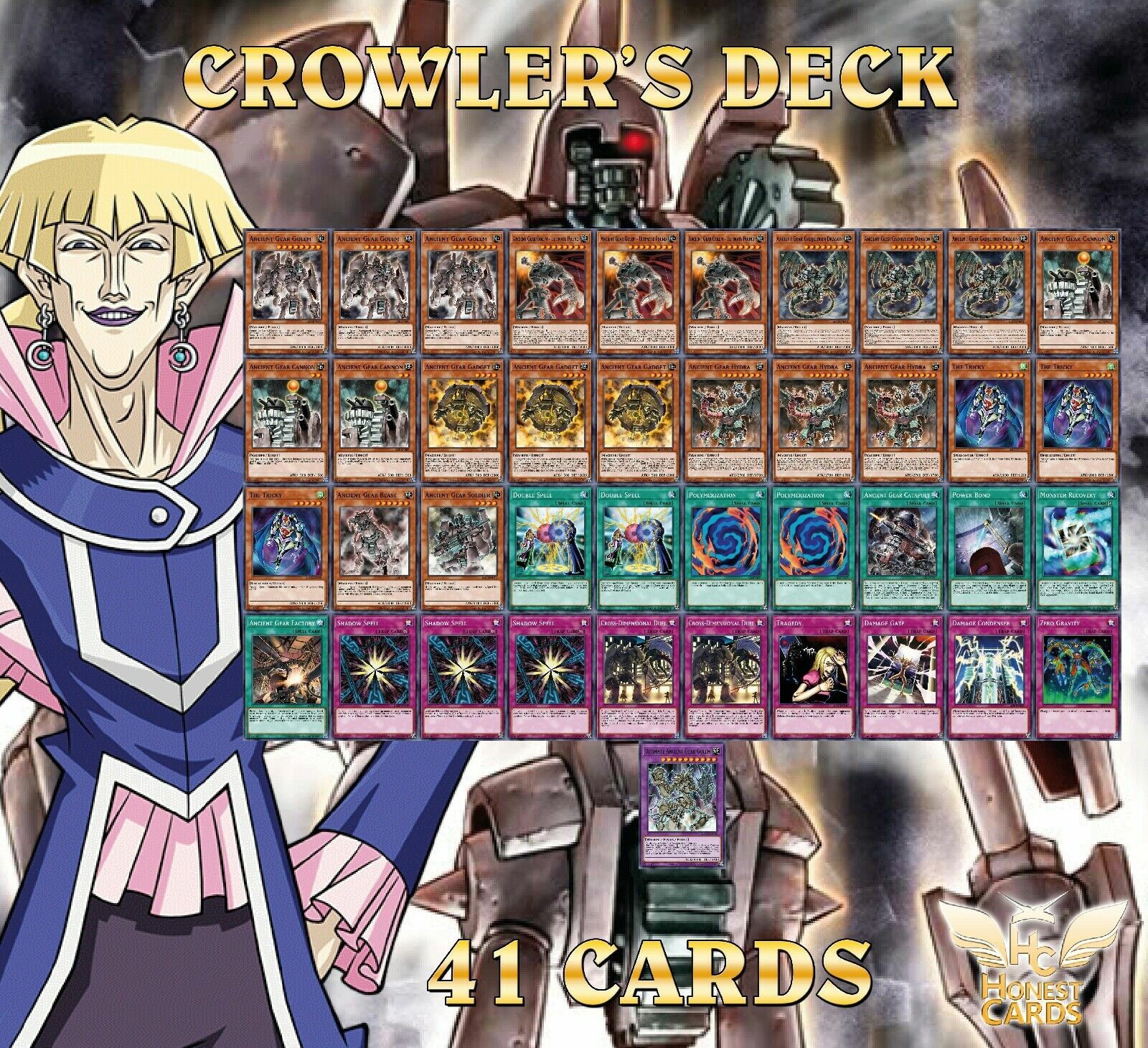 GX! Complete Professor Crowler Deck! Gear Dragon + Ancient Gear G *Hot ...