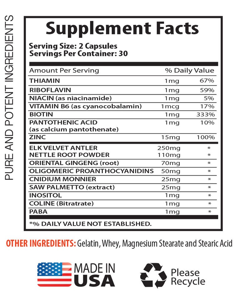Deer Antler Plus Velvet Extract Boost Libido Biotin 550m Saw Palmetto ...