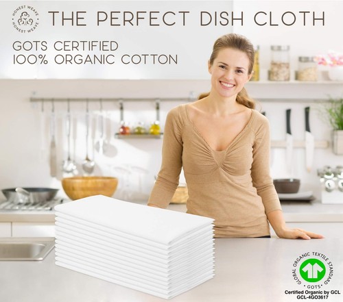 GOTS Certified 100% Organic Flour Sack Cotton Kitchen Hand and Dish ...