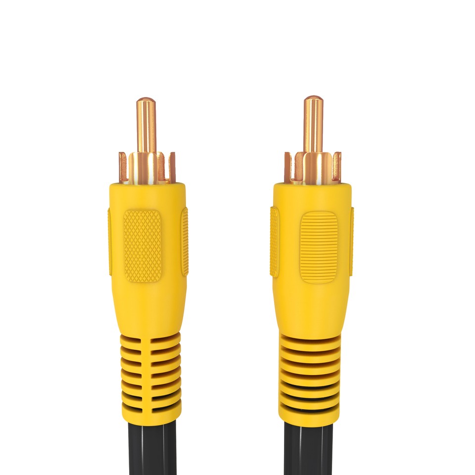 Single RCA Male to Male Cable Coax Audio/Video Cord Composite Yellow ...