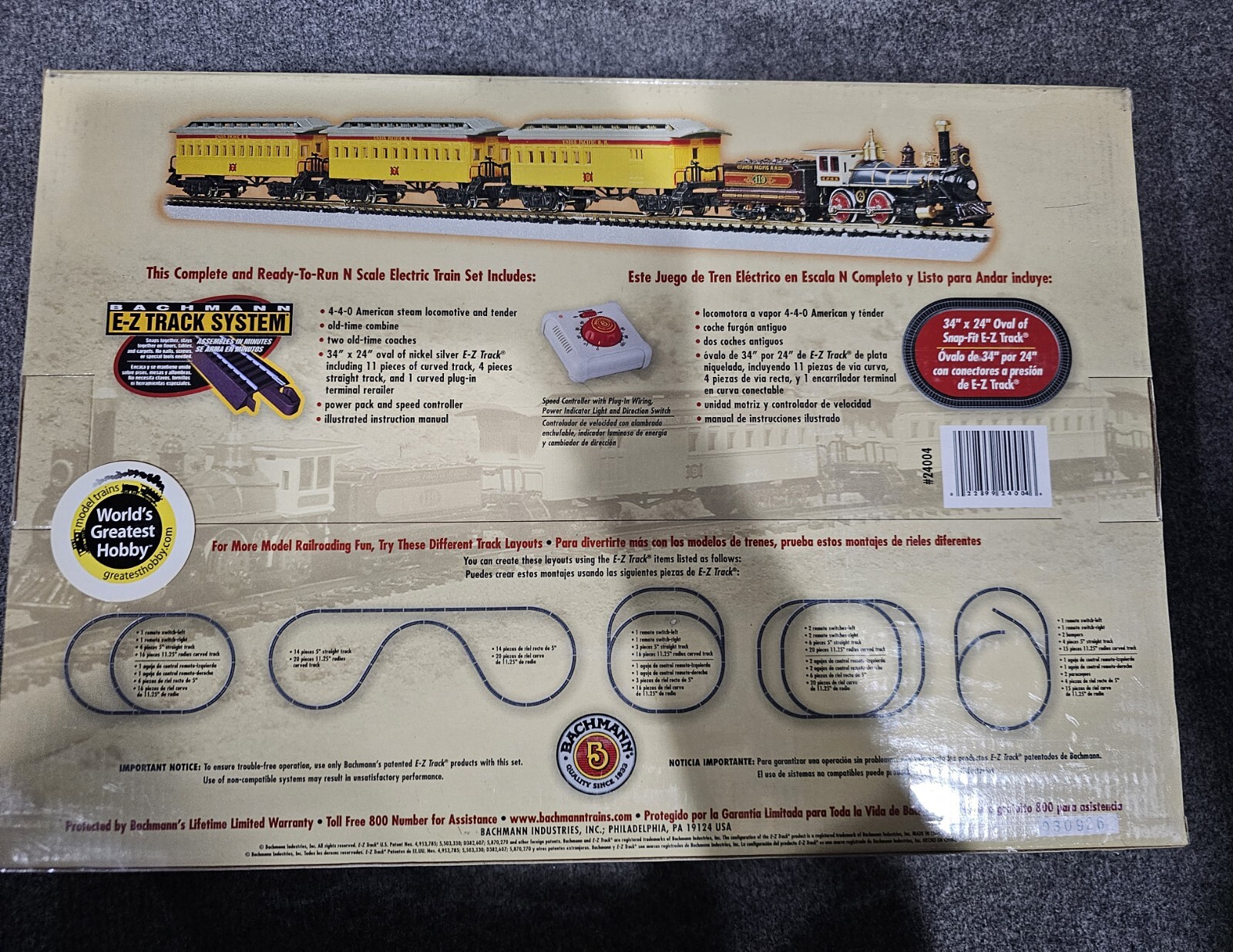 Bachmann N Scale Prairie Flyer Passenger Train Set 24004 for sale ...
