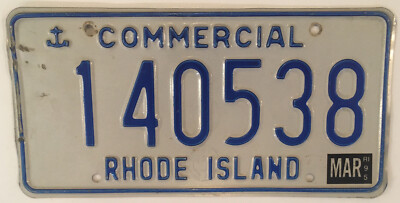 Rhode Island WAVE 140 538 license plate Ocean State Sea Providence 1995 ...
