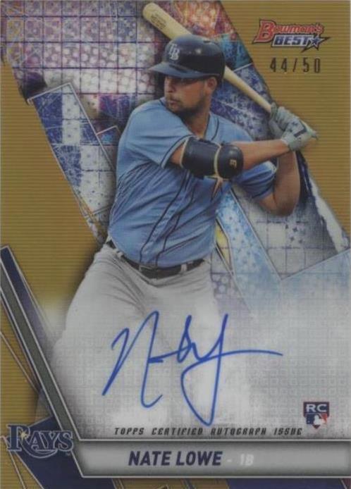 2019 Bowman's Best - Autographs Nate Lowe #B19-NL Gold Refractor /50 ...