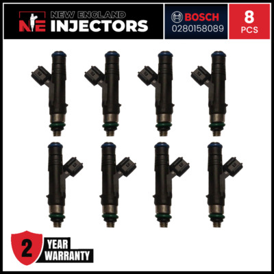 Reman OEM Bosch Fuel Injectors Set (8) 0280158089 Ford Lincoln Mercury ...