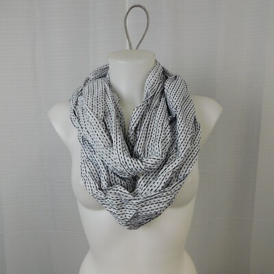 Merona Infinity Loop Knit Cotton Cowl Scarf - White-Black, One Size ...