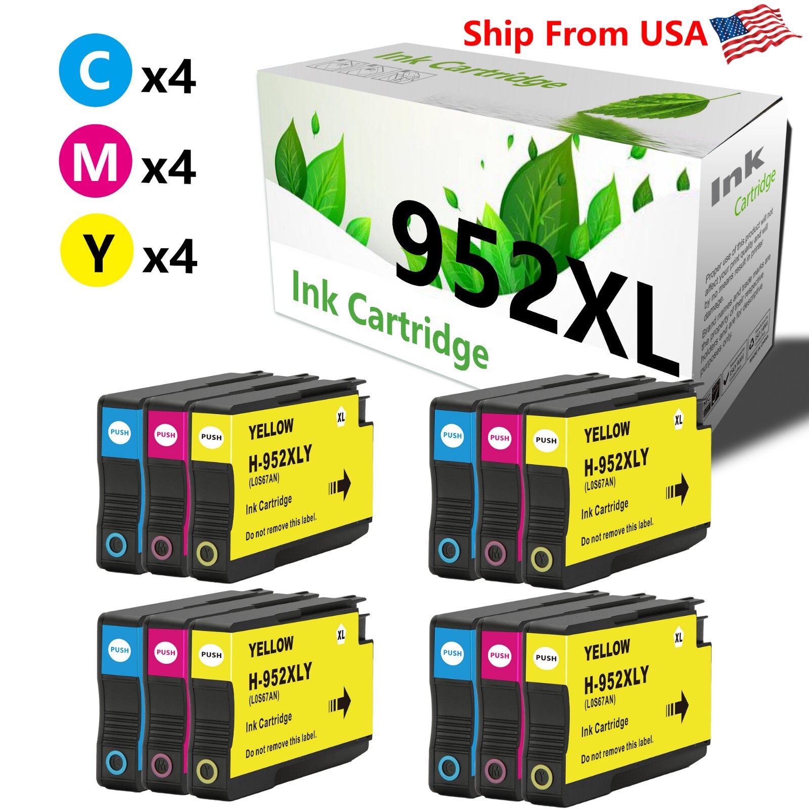 12PK 952XL Ink Cartridge for OfficeJet Pro 8724 8725 Printer | eBay