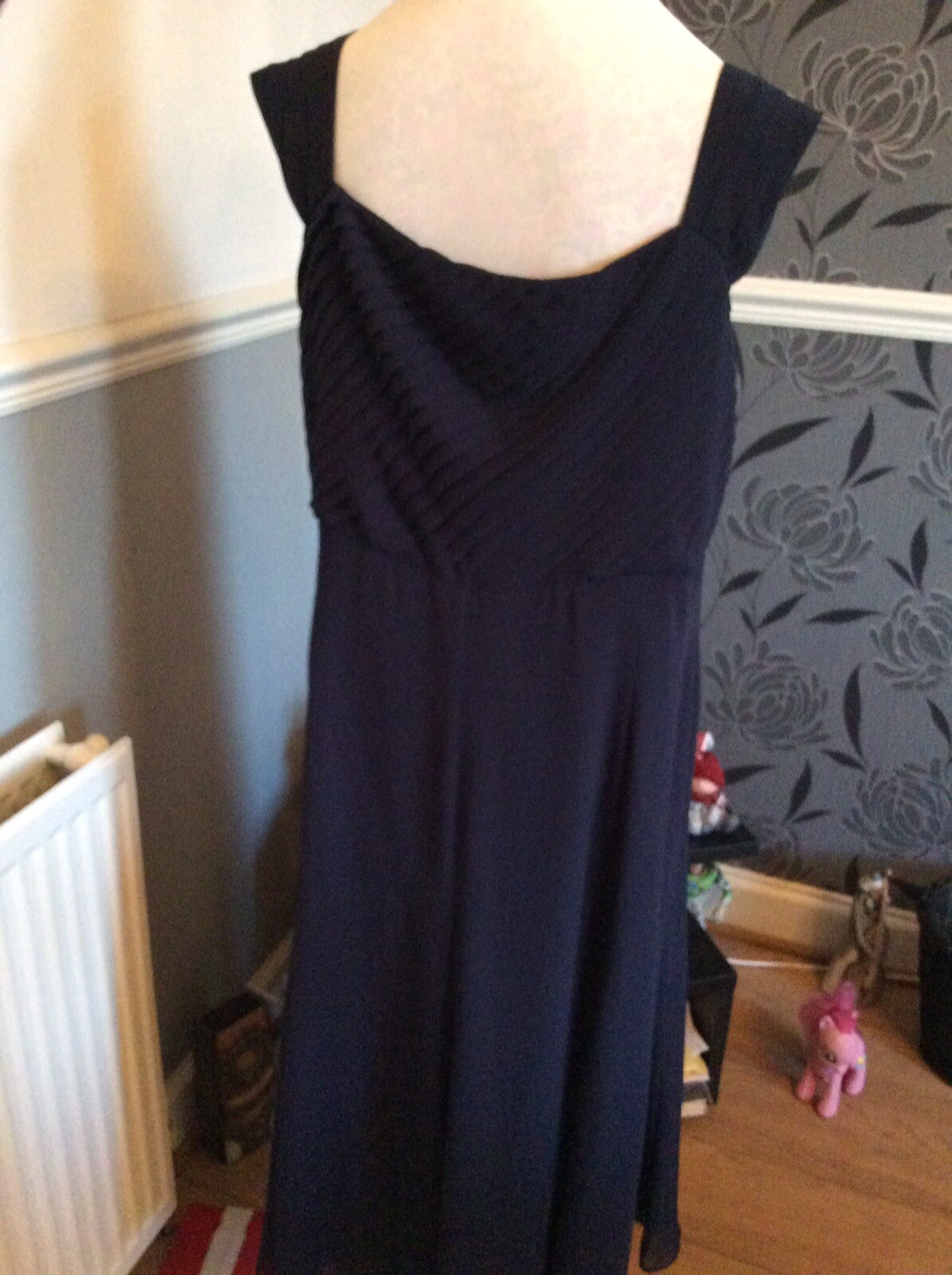 jacques vert Navy Chiffon Monique Dress S22 Excel Elvi Jacket Size 24 ...