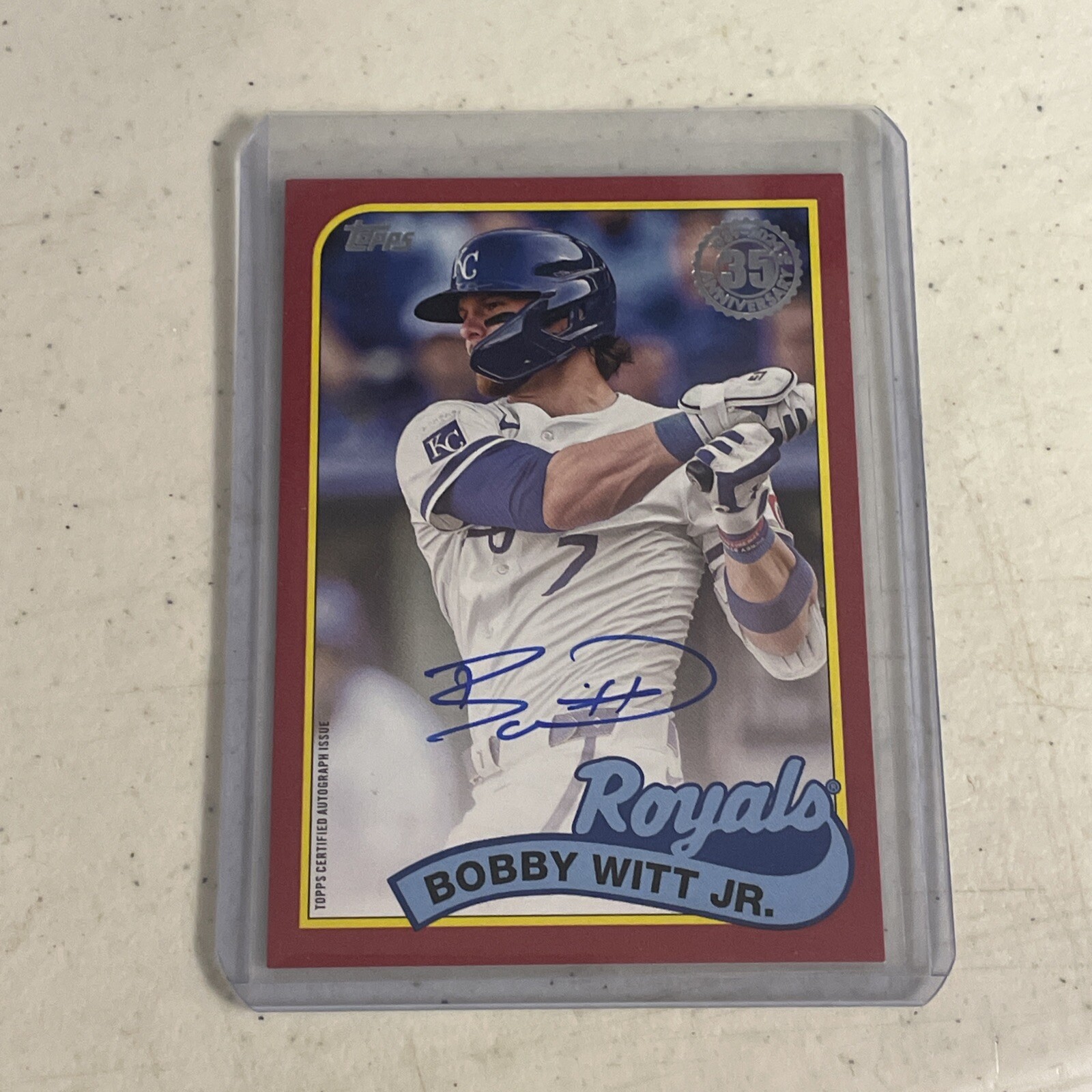 BOBBY WITT JR. 2024 Topps Update 1989 AUTO RED ON-CARD #'d 6/25 Royals ...