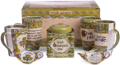 Irish Tea Set Celtic Heritage Mugs Teabag Holders Breakfast Black Tea ...