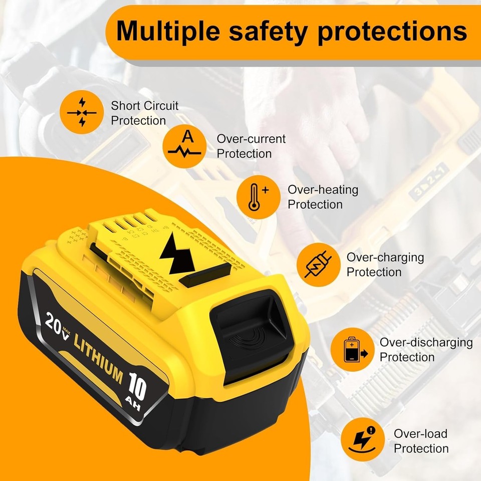 DCB104 XR 4-Port Multi Charger For DEWALT 20V / 4x 10.0Ah DCB210-2 ...