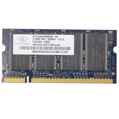 Nanya NT512D64SH8B0GN-6K 512MB 333MHZ DDR DDR1 Sodimm Memory Table ...
