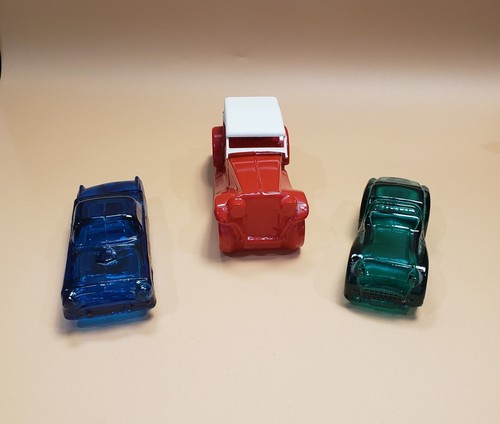 Lot Of 3 Avon Car Decanters Red 1936 MG Green Racer Blue Thunderbird 55 ...