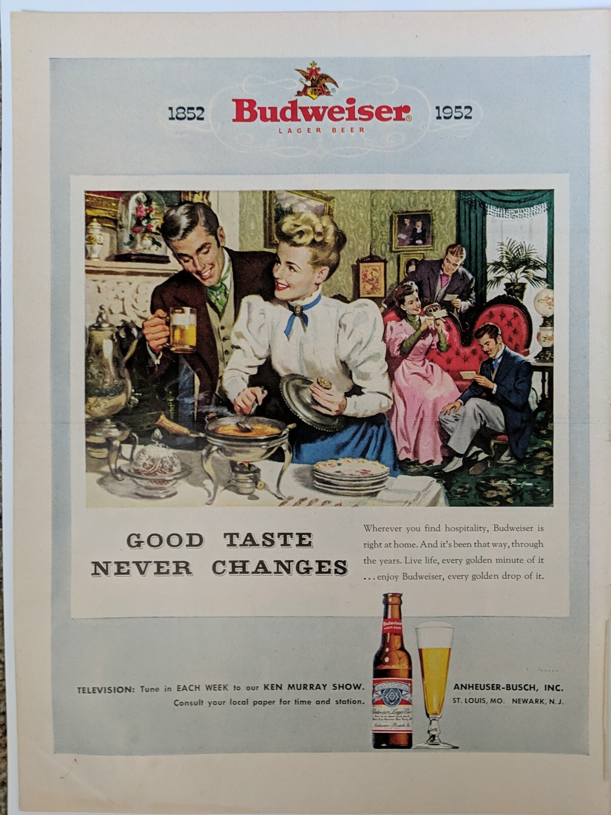 vintage Budweiser print ad. The Good taste never changes. | eBay