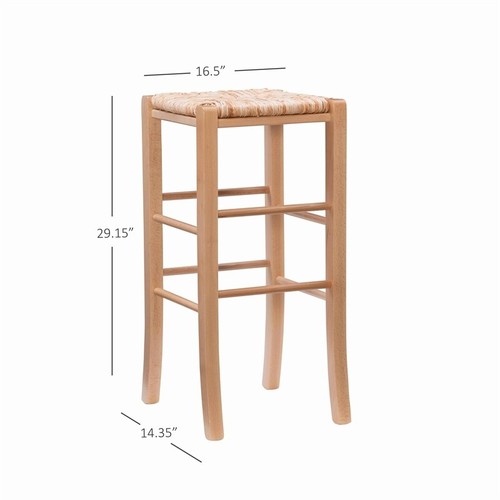 Riverbay Furniture 29.15" Traditional Wood Backless Bar Stool in ...