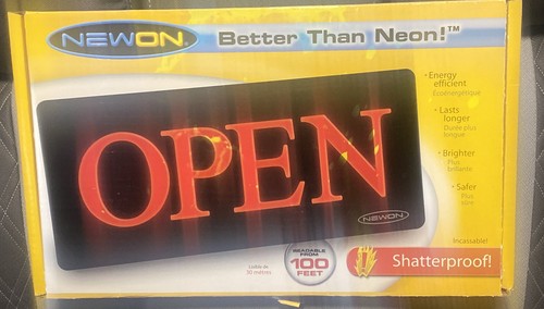 Newon Shatterproof Open Sign Business Energy Efficient New 13x6x1” | eBay