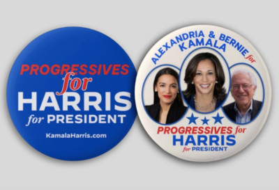Progressives For Kamala Harris President 2024 Pin Buttons Political ...