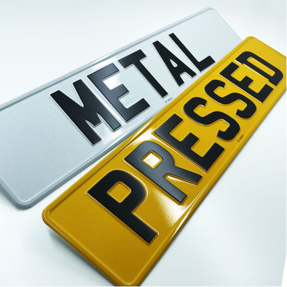 Pressed Number Plates 3D Aluminium Metal Road Legal Reg - FRONT or REAR ...
