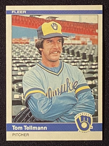 Tom Tellmann 1984 MLB Milwaukee Brewers Pitcher Baseball Card Fleer ...