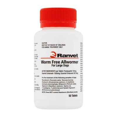 Ranvet's All wormer Tablets For Up To 25 kg Dogs 50 Tablets Canine ...