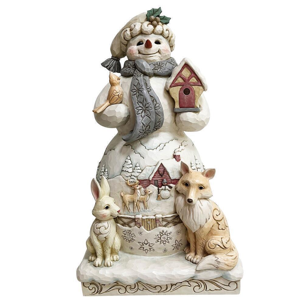 Jim Shore Woodland Snowman Statue - White (6011613) for sale online | eBay