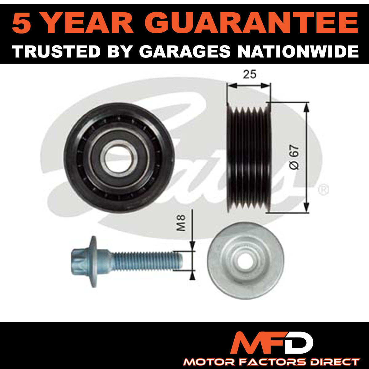 Gates Drive Belt Deflection Guide Pulley A1562020019 A1562020619 ...