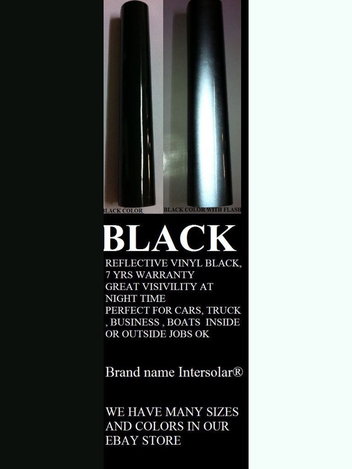 24" x 10ft Black Reflective Vinyl Adhesive Cutter Sign Hight ...