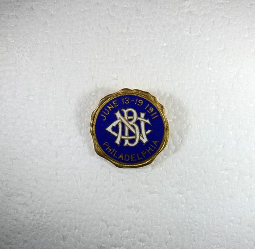 1911 Monogrammed NBC Gold Metal & Enamel Pinback - Philadelphia ...