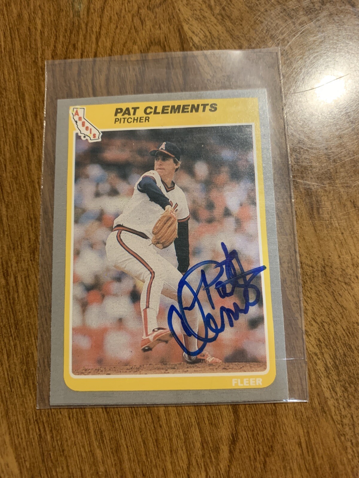 1985 FLEER UPDATE Pat Clements Signed autographed U-26 Angles Auto In ...