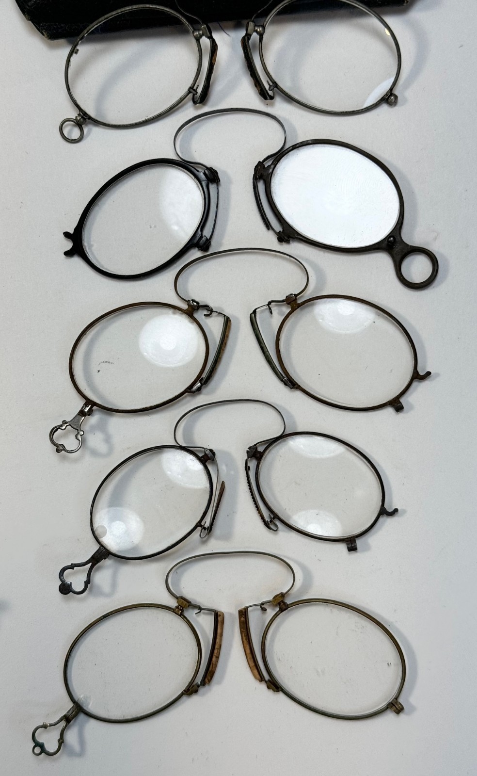 Lot of 17 antique pince nez eyeglasses. Early 20th century spectacles ...