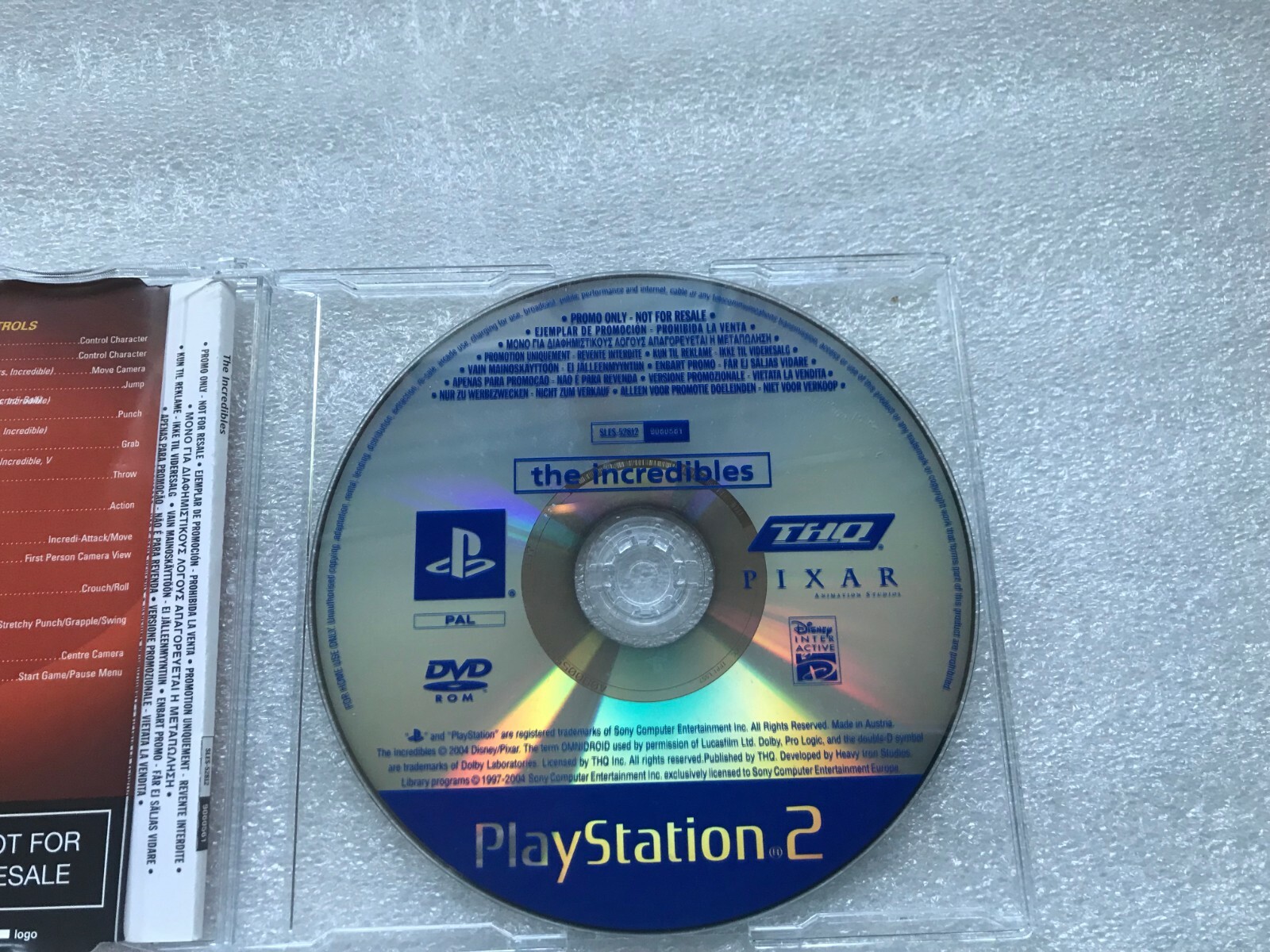 The Incredibles PS2 PROMO Game Rare PlayStation 2 Promotional UK PAL ...