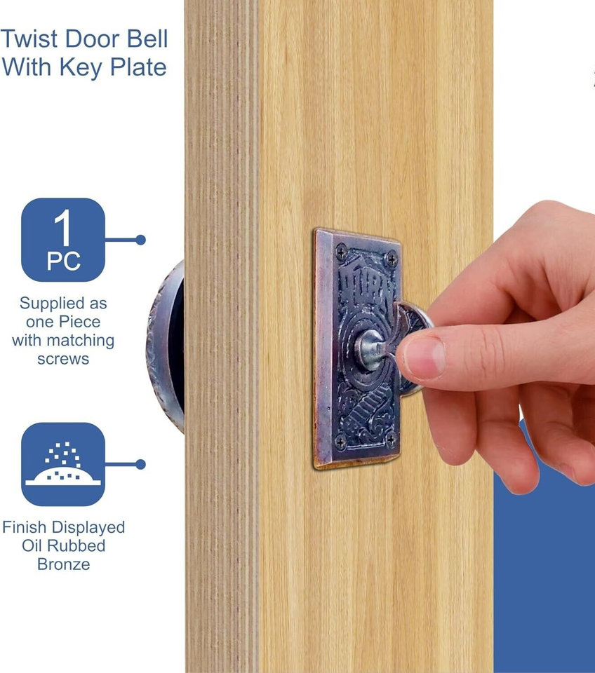 Victorian Style Twist Bell Vintage Look Doorbell Ringer Antique Front ...