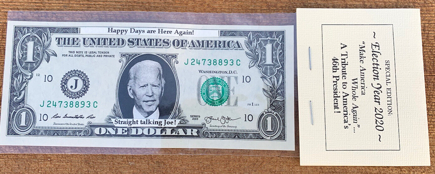 Authentic US Currency Novelty One Dollar Bill Tribute to President Joe ...