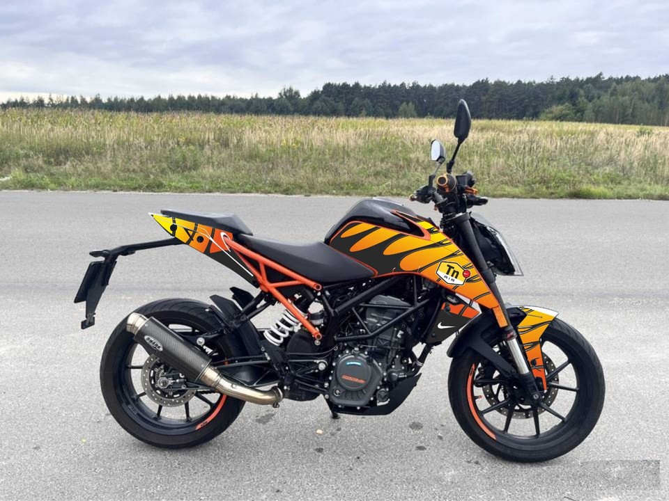 KTM Duke 125 390 Nike TN Yellow Orange Graphics Decals Stickers kit R ...