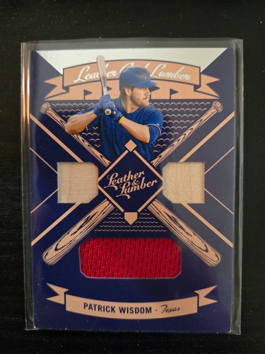 2019 Panini Leather & Lumber Patrick Wisdom Used Jersey Bat Relic Patch ...