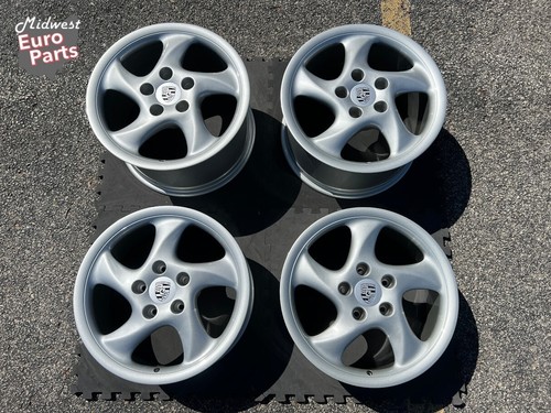 OEM 18" Porsche 993 996 911 Turbo Twist Wheels Rims Narrow Body Silver ...