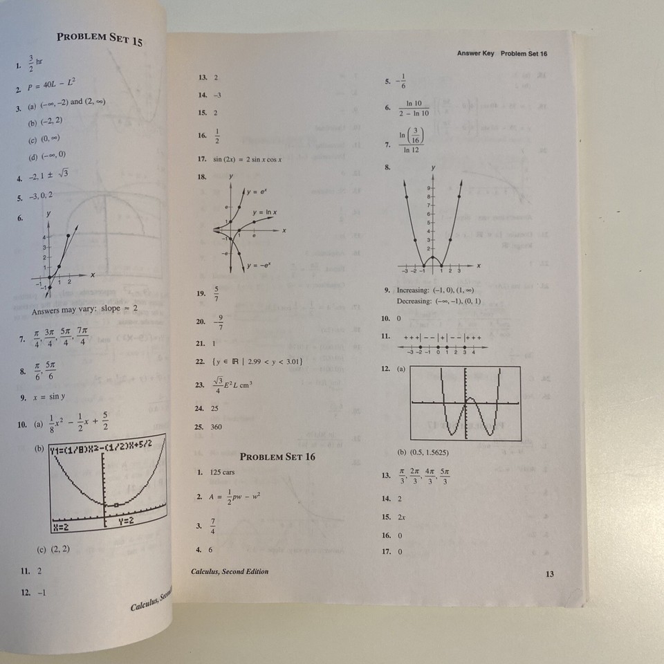 Saxon Calculus with Trigonometry and Analytic Geometry, Answer Key ...