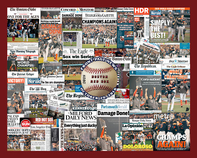 Boston Red Sox 2004 World Series Newspaper Collage Poster- 16x20 ...