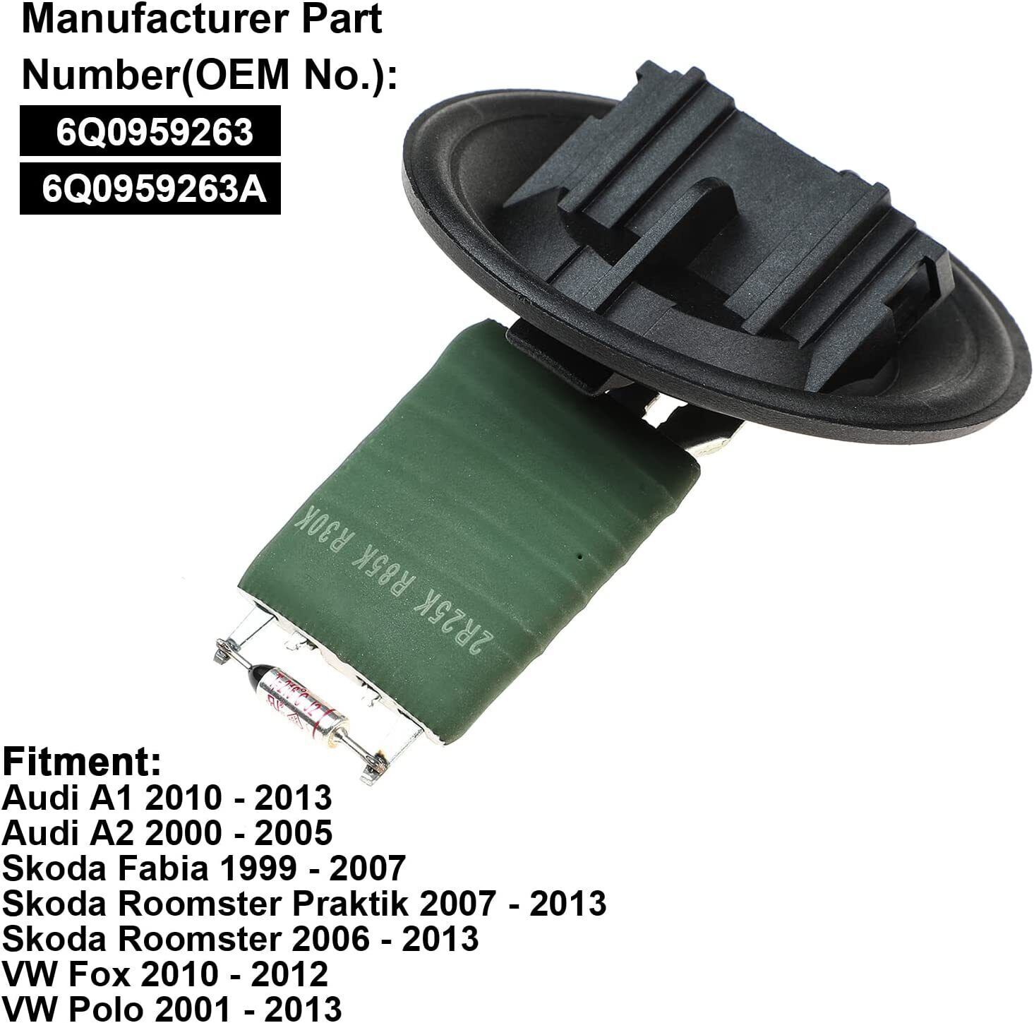 For VW POLO MK5 6R 2009-2018 HEATER BLOWER MOTOR FAN RESISTOR ...