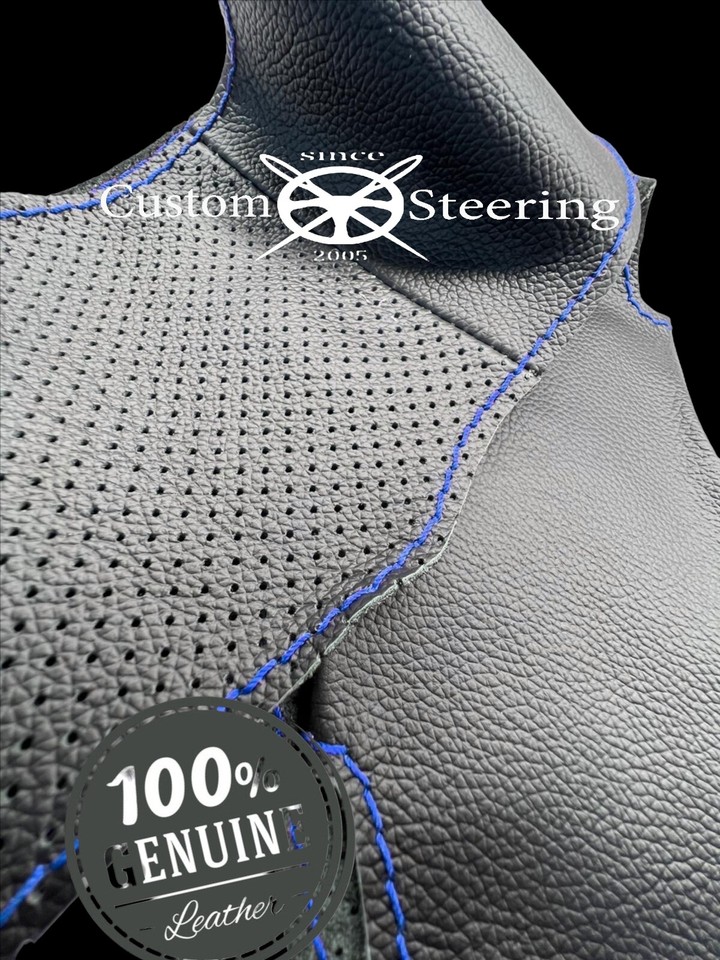 For NISSAN LEAF 2013-2017 Red Grain & Black Perfo Leather Steering ...