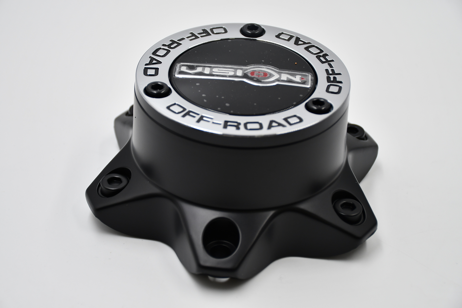 Vision Matte Black Wheel Center Cap Hub Cap C394PLMB-6V 5.875" Bolt on ...