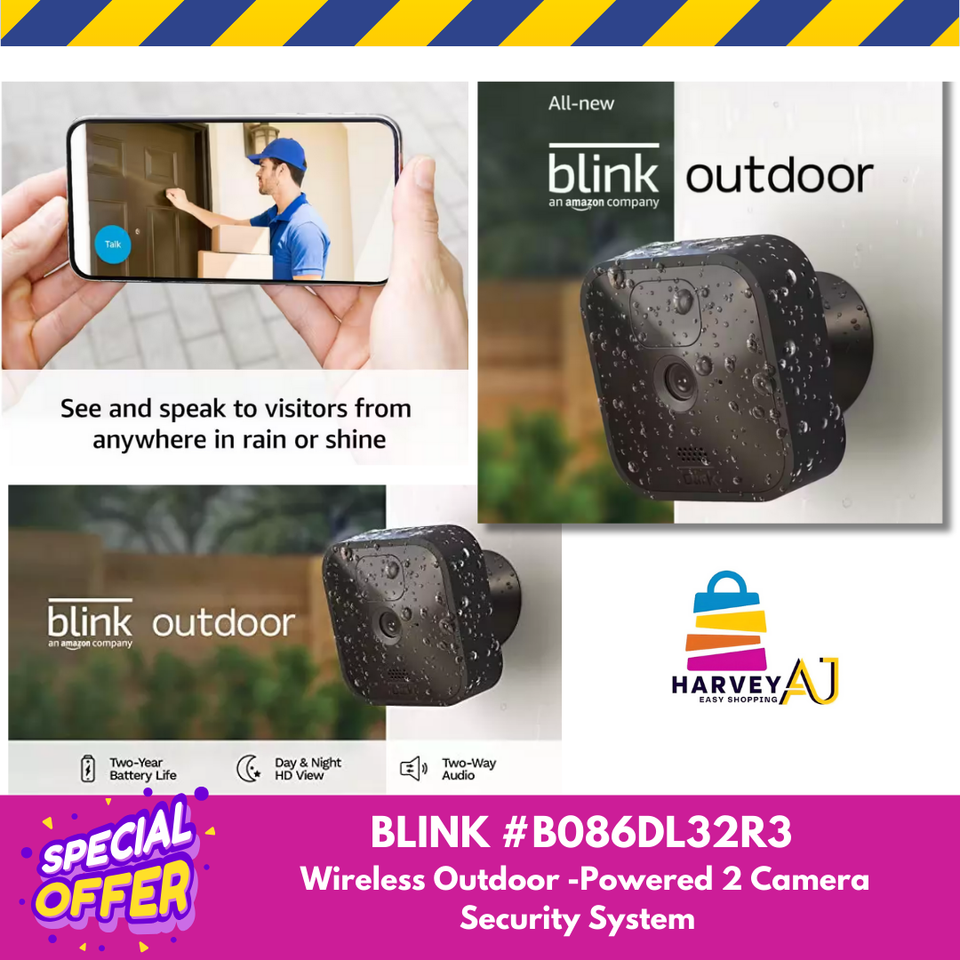 Blink Outdoor Smart Battery-Powered 2 Camera Wireless Security Camera ...