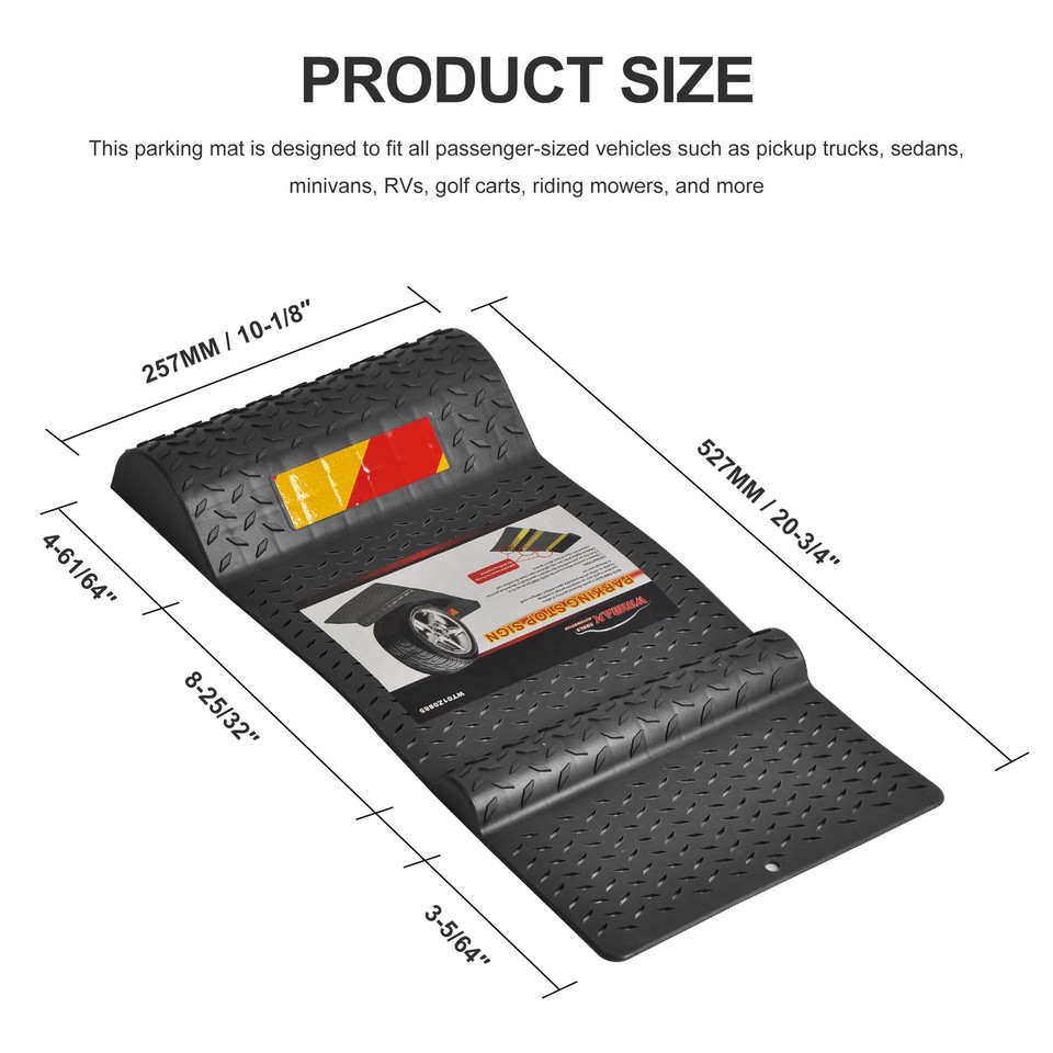Pro Mat Car Garage Drip Tray Parking Tire Wheel Stop Park Tire Safety ...