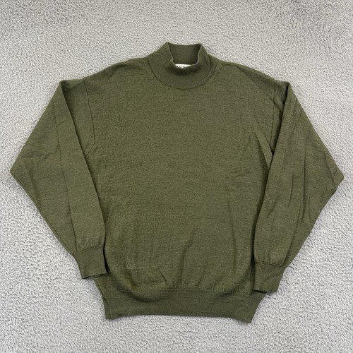 Poeta Moda Visitor Sweater Men’s Large Merino Wool Blend Mock Neck Knit ...