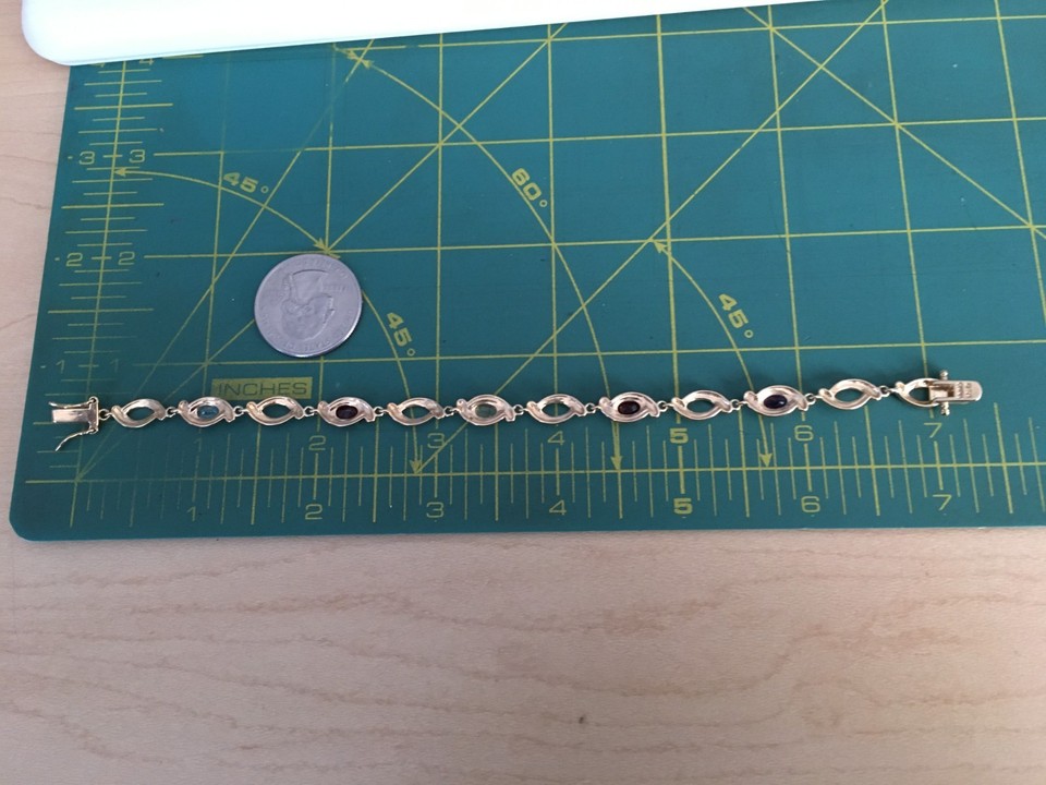 Bracelet ROSS SIMONS 18K Gold Plate on 925 STERLING SILVER Tennis Chain ...