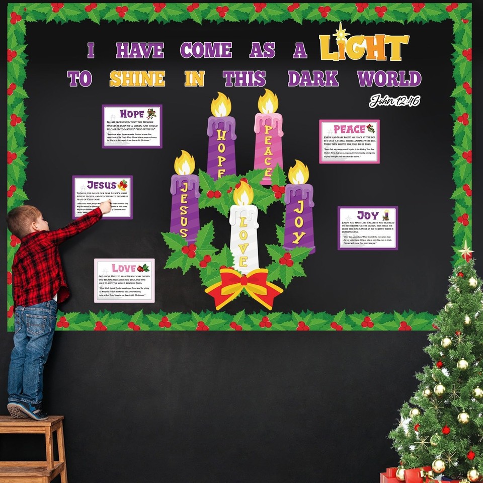 67 Pcs Christmas Advent Bulletin Board Christmas Nativity Religious ...