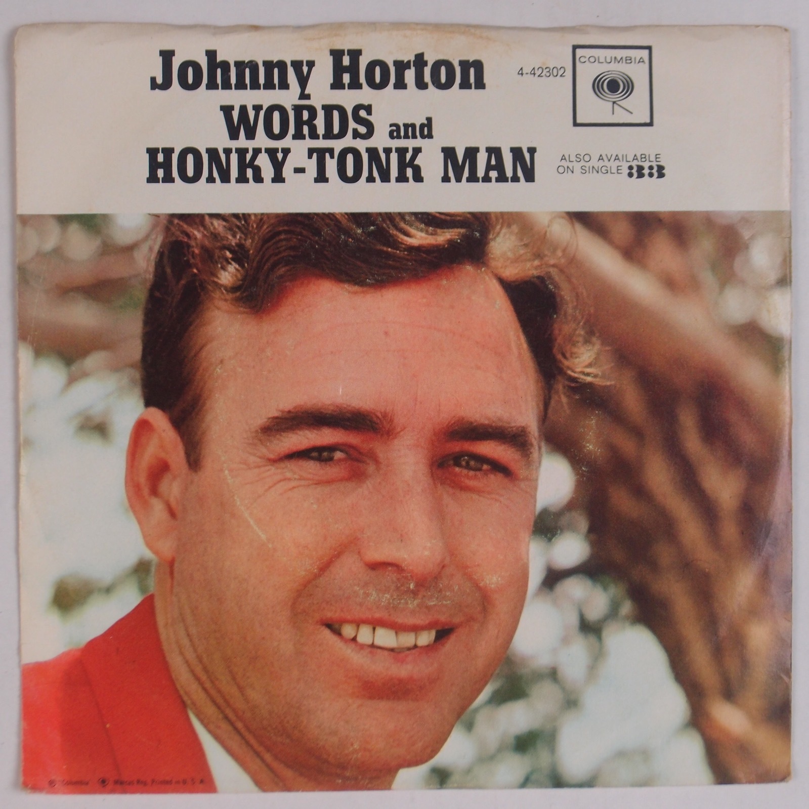 JOHNNY HORTON: Words / Honky Tonk Man ROCKABILLY USA 45 w/ PS VG+ HEAR ...