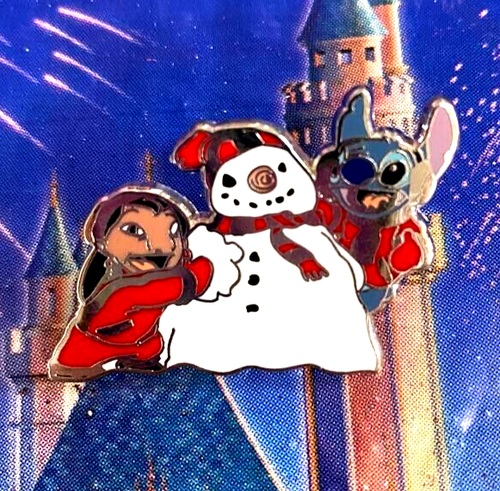☃️ Lilo and Stitch Building a Snowman Pin - Disney Snowman Holiday ...