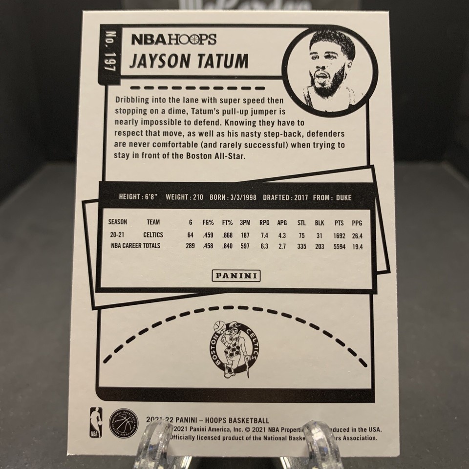 2021-22 Panini NBA Hoops Jayson Tatum #197 Boston Celtics | eBay