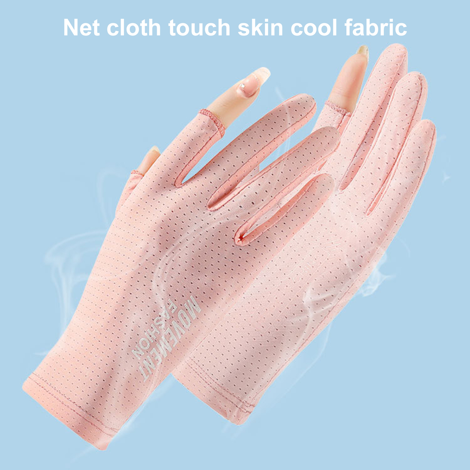 1 Pair Summer Mittens Solid Color Soft No Constraint Outdoor Gloves ...