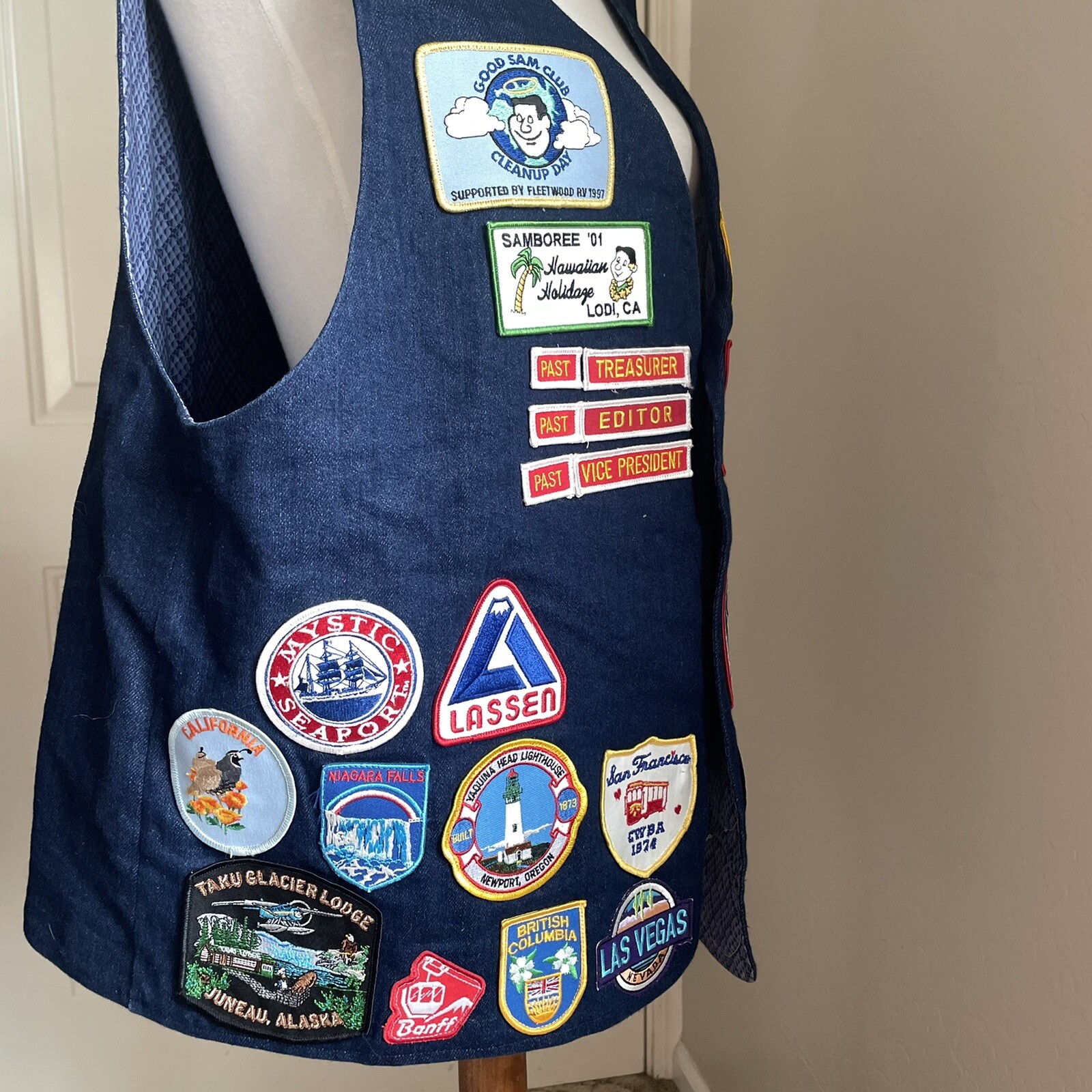 Vintage Good Sam Club Denim Vest 90s Samboree RV Patc… - Gem